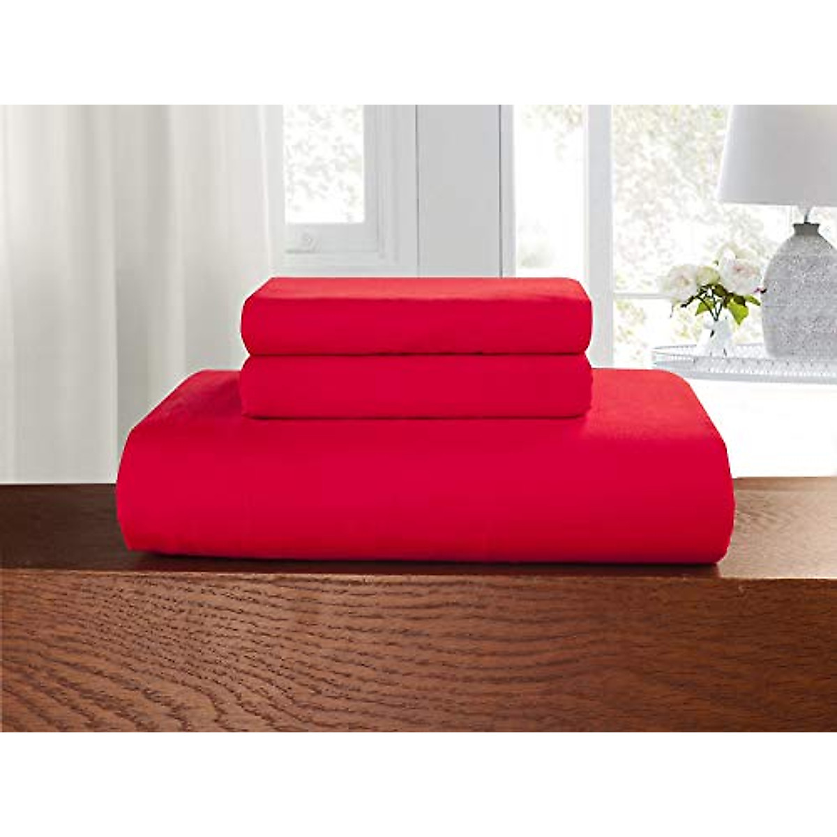 Elegant Comfort Luxury 2-Piece Duvet Cover Set - 1500 Thread Count Egyptian Quality Microfiber Hotel Collection - Comforter Cover with Button Closure and 1 Pillow Sham, Twin/Twin XL, Red