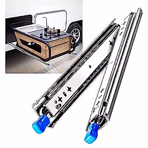 REGUDA Heavy Duty Locking Drawer Slides Full Extension Runners with Lock 12 14 16 18 20 22 24 26 28 30 32 34 36 38 40 Inch Side Mount Ball Bearing Rails Track Glides 250 Lbs (with lock, 20 inch)