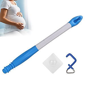 Toilet Aids Tools for Wiping, 15.7in Foldable Personal Butt Wiper Tools, Long Reach Comfort Toilet Wiping Aids Tools - Self Assist Bathroom Bottom Buddy Wiping Toilet Aid with Wall Stickers and Hooks