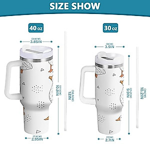 RPLIFE Cute Little Geese White Stainless Steel Tumbler, Insulated Cups with Lids, Coffee Tumbler for Women