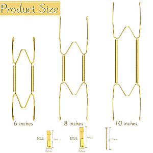 Hotop 12 Pcs Plate Hangers for The Wall 6, 8, 10 Inches Wall Invisible Heavy Duty Stainless Decorative Wire Plate Hangers Stainless with 12 Pcs Hooks with Nails for Indoor Decorative(Gold)