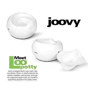 Joovy Loo Potty Training Toilet Featuring Splash Guard, Removable Inner Bowl, Non-Slip Base, and Low Anti-Tipping Profile - BPA, PVC & Phthalate Free - White