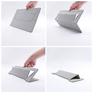 SenseAGE Flat Foldable Laptop Stand, Invisible Lightweight Laptop Stand, Anti-Slide and Portable Notebook Stand, Compatible with MacBook Air/MacBook Pro, Tablets and Laptops up to 15.4”, Denim Grey