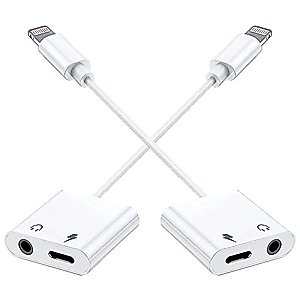 [Apple MFi Certified] Lightning to 3.5mm Headphone Adapter for iPhone 2 Pack,esbeecables 3 in 1 Charger+Aux Audio Splitter Adapter with Music Control Function for iPhone13/ 12/11/XS/XR/X/8/7/iPad/iPod