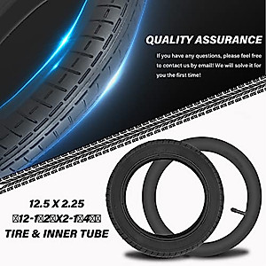12 1/2 x2 1/4 Tire and Tube Set, 12.5 x 2.25 Bike Tire Compatible for Razor Pocket Mod Dirt Bike Currie Schwinn GT IZIP eZip MX125 Dirt Rocket, Replacement Kids Bike Tires 12.5 x 2.25