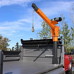ROCK-HULK 2200lb Folding Truck-Mounted Bed Crane Hoist Lift Pickup with 5000lb Winch, Painted Steel Pickup Truck Jib Cranes for 12V/24V Electric/Hand Operated Winch