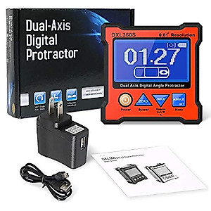Digital Protractor DXL360S GYRO + Gravity 2 in 1 Digital LCD Protractor Inclinometer Dual Axis Level Box 0.01°Resolution
