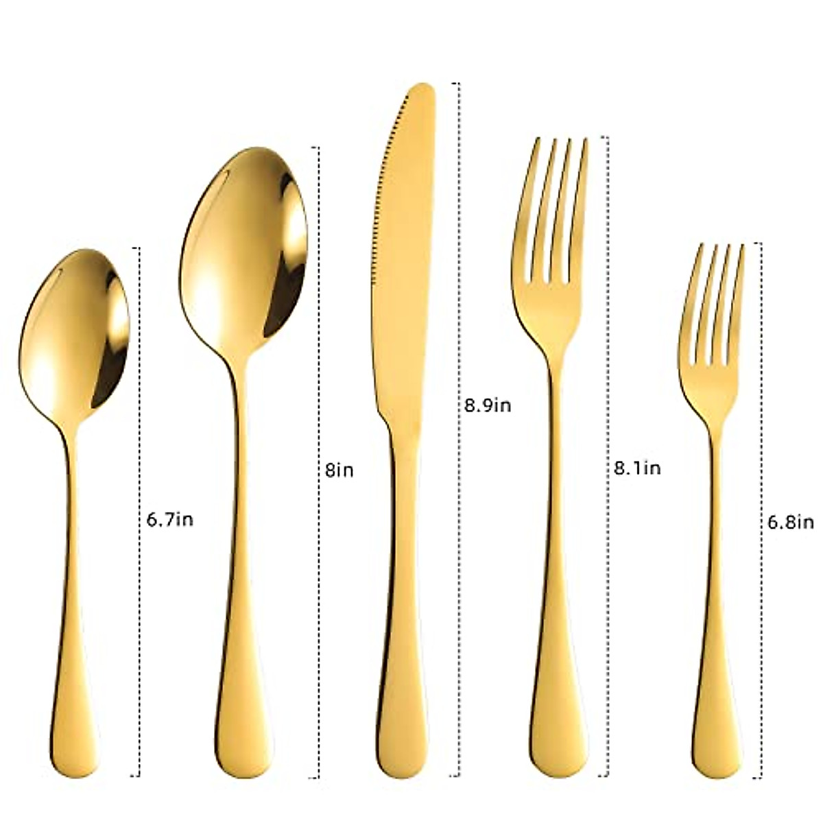 60-Piece Gold Silverware Set, Stainless Steel Flatware Cutlery Set Service for 12, Gold Utensils Tableware Cutlery Set for Home Restaurant, Mirror Finish, Dishwasher Safe (Gold)