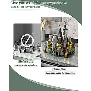 Cosmetic Display Cases,Spinning Lazy Susan Rotating Spice Rack Pallet, Makeup Organizer Stands Holder For Bathroom Bedroom Dresser Vanity Serving Tray For Holidays Home Party Decorations