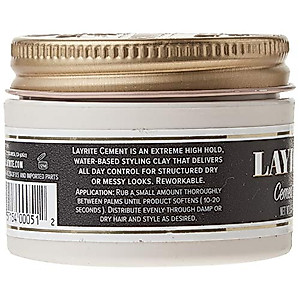 Layrite Deluxe Cement Hair Clay, 1.5 Ounce