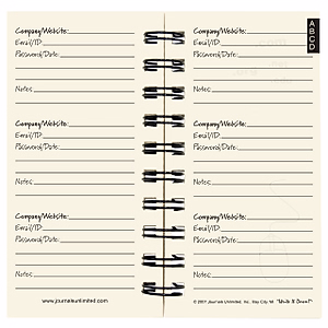 Journals Unlimited "Write it Down!" Series Guided Journal, Online Accounts, My Password Journal, with a Kraft Hard Cover, Made of Recycled Materials, 3.5”x8.5”