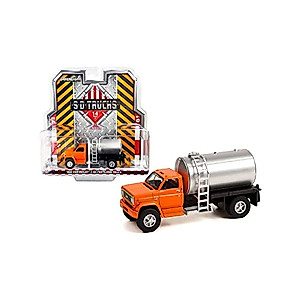 1982 Chevy C-60 Fertilizer Truck, Orange and Silver - Greenlight 45140A/48-1/64 Scale Diecast Replica