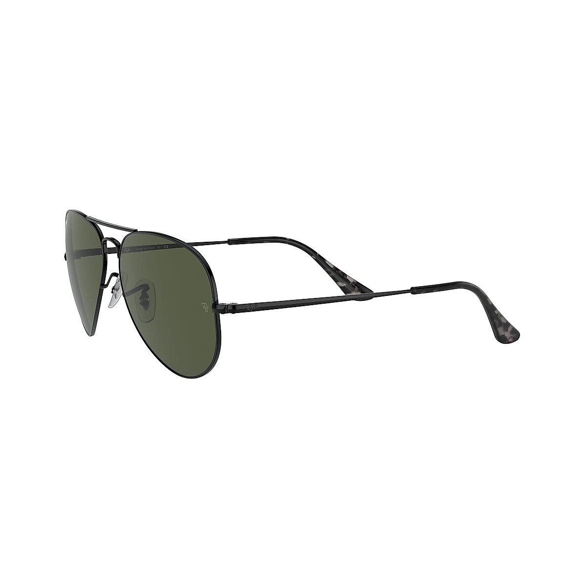 Ray-Ban RB3689 Aviator Metal II Sunglasses, Black/G-15 Green, 55 mm