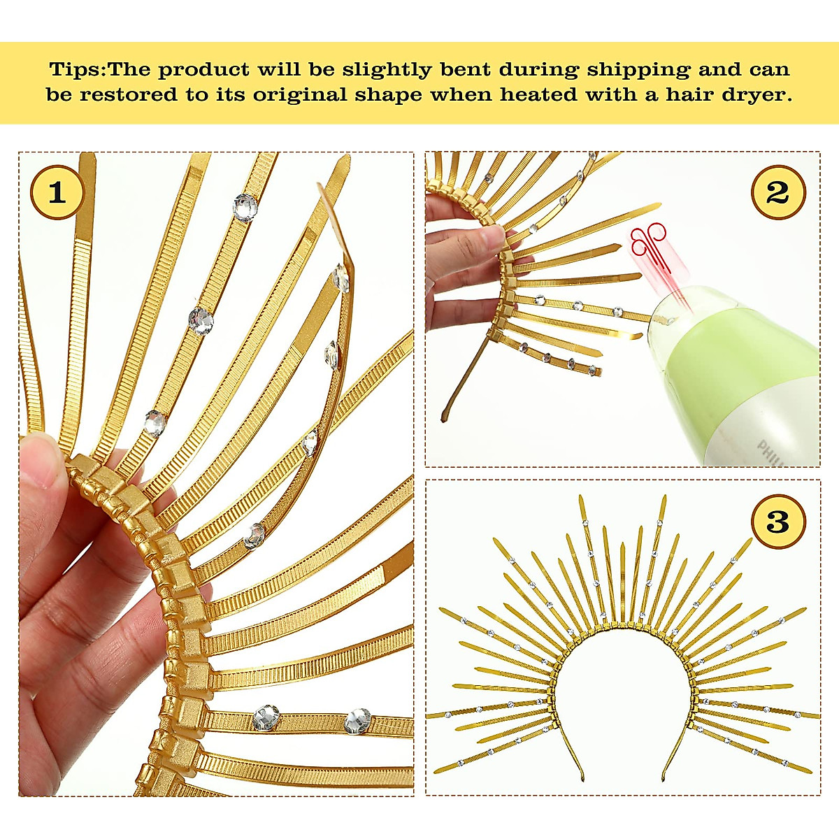 5 Pcs African Vintage Gold Flamboyant Jewelry Set Egypt Choker Bracelet African Nose Rings Hoop Chain Earrings Crown Headpiece Sunburst Spiked Headband for Women Costume Accessories Theme Party