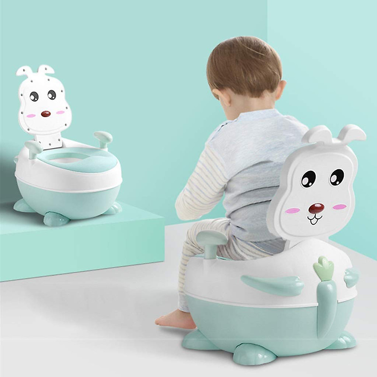 ZYSWP Cartoon Children Toilet, Trainer Chair Soft Splash-Proof Padded Training Seat for Children 1-7 Years Old,Easy Clean
