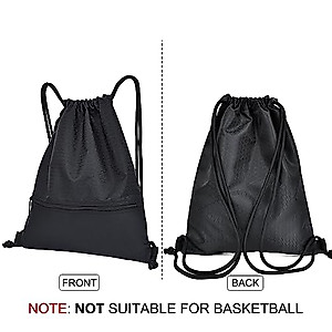 Bealuffe Drawstring Backpack Sackpack String Bag Sports Gym Bag with Zip Pocket for Men Women