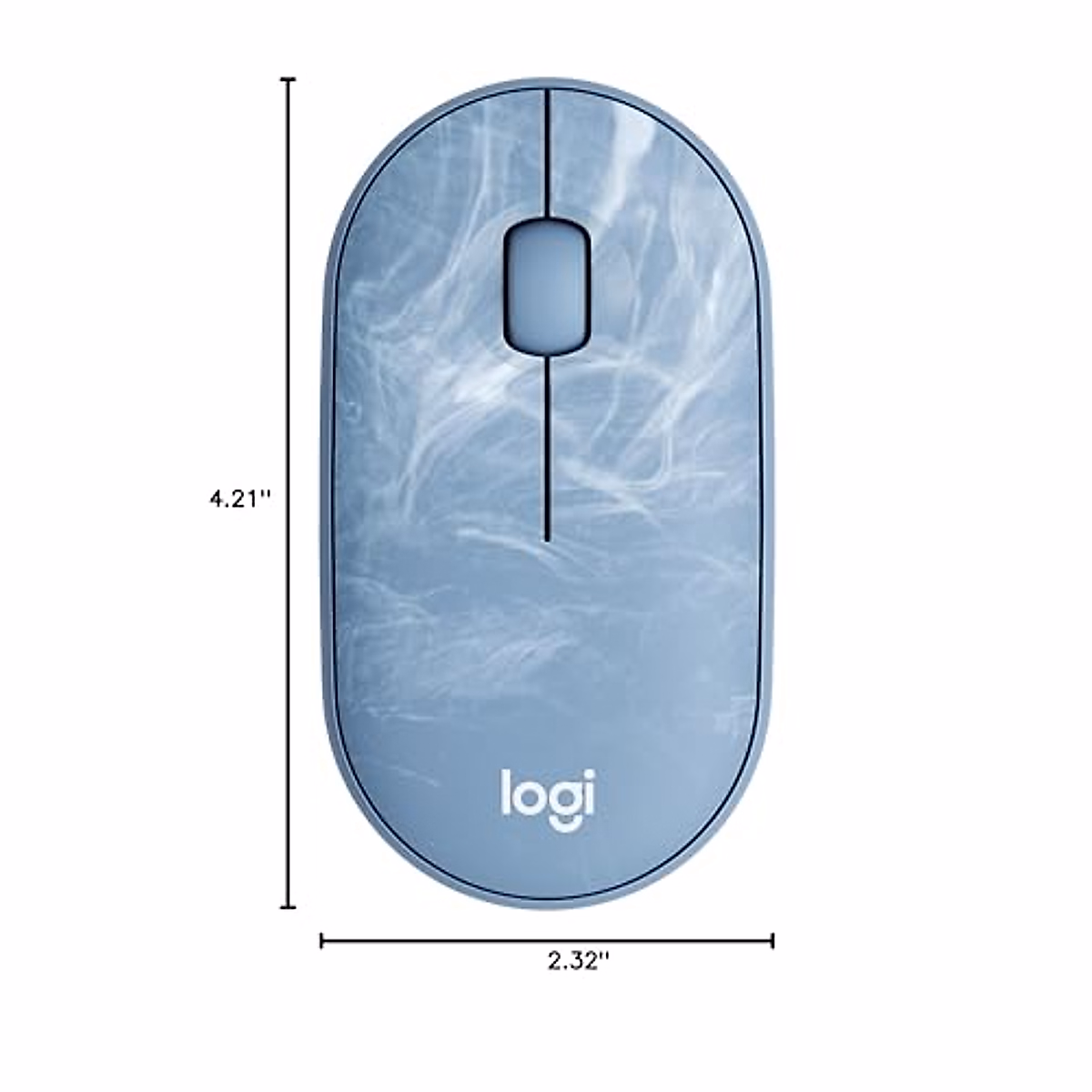 Logitech Pebble Wireless Mouse with Bluetooth or 2.4 GHz Receiver - Blue Marble