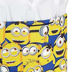 Hallmark 15" Extra Large Gift Bag with Tissue Paper (Minions) for Kids, Birthdays, Christmas