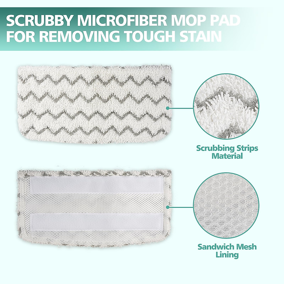 4 PCS Replacement Pads Accessory for Shark Steam Mop S1000, S1000A, S1000C, S1000WM, S1001C, S2001 Dirt Grip Pads, Microfiber Washable & Reusable