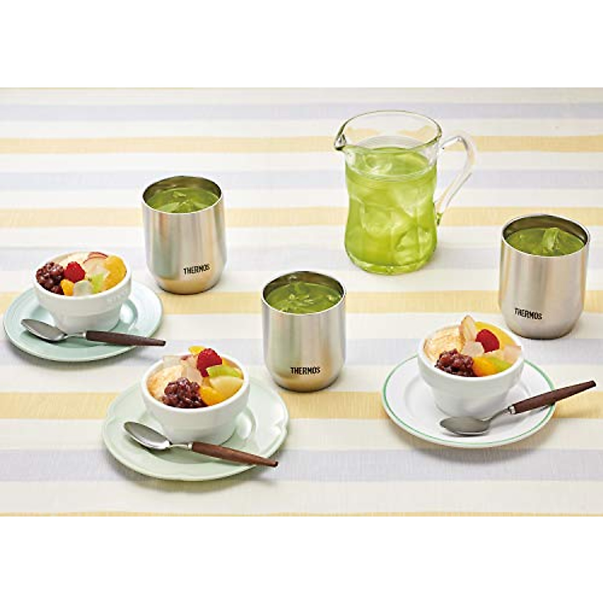 Thermos JDH-280P S Vacuum Insulated Cup, 9.5 fl oz (280 ml), Stainless Steel, Set of 2