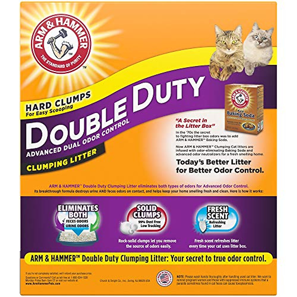 Arm & Hammer Double Duty Clumping Cat Litter, 40lb Box