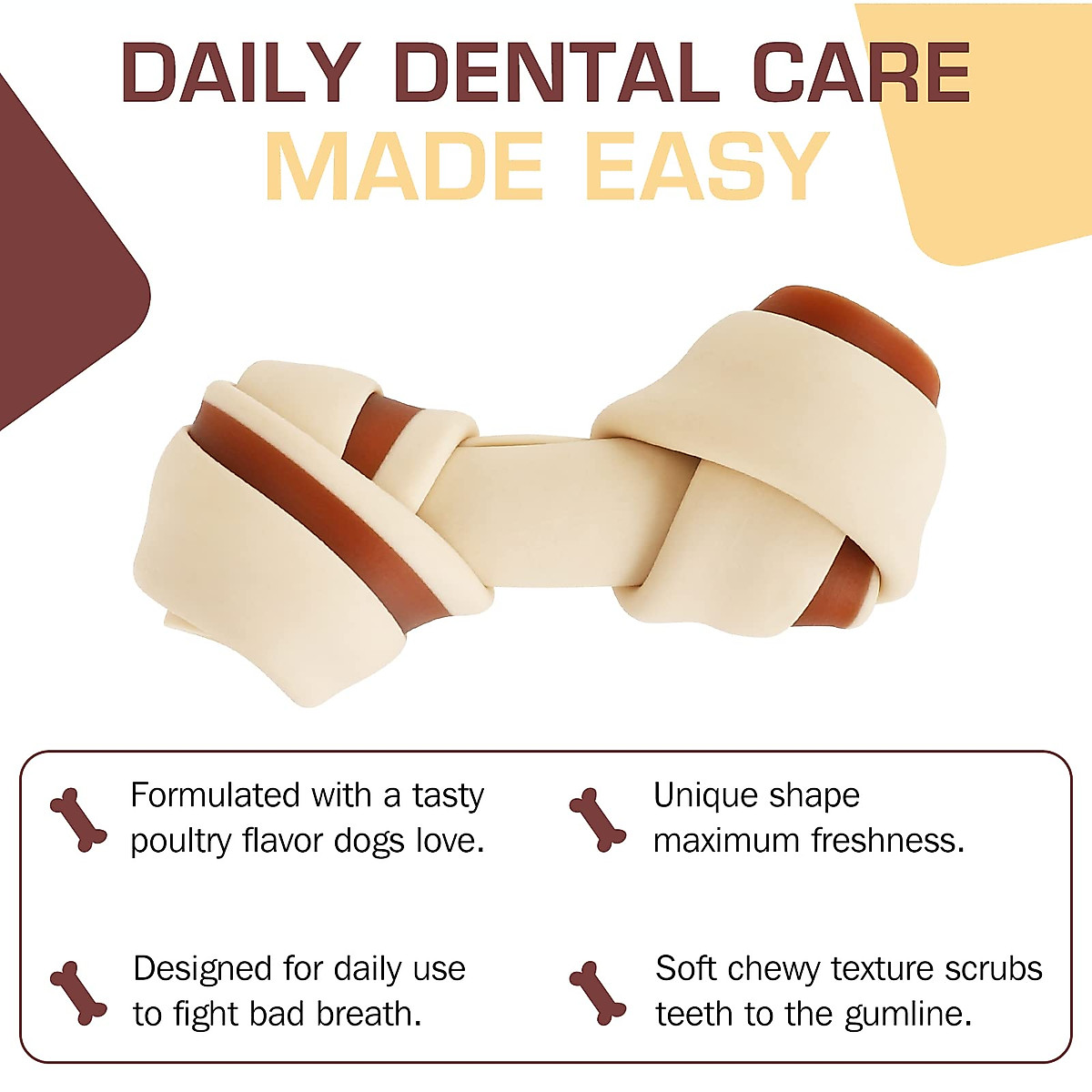 UrbanX HealthyBones Beef Rawhide Free Healthy Mini Chews for Golden Mountain Dog and Other Large Mixed Breed Dogs Great Foods for Training Rewards, 28 Count