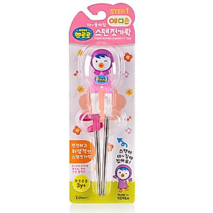 Edison Friends Petty Training Chopsticks for Right-hand Children Kids Stainless Steel, Edison Friends Chopsticks, Made in Korea