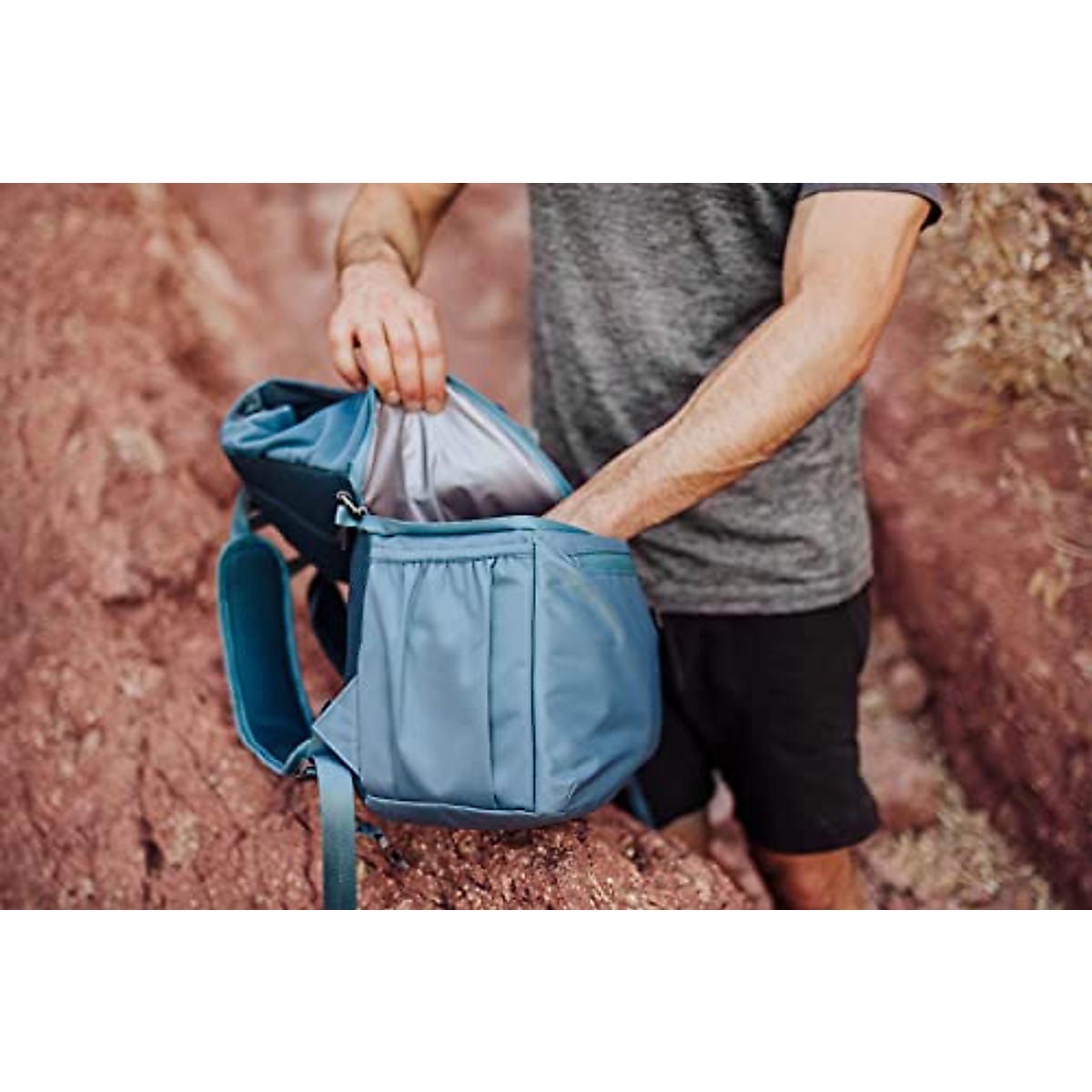 ONIVA Tarana Backpack Cooler made with Recycled Material, Soft Cooler Backpack, Upcycled Cooler Bag, (Aurora Blue)