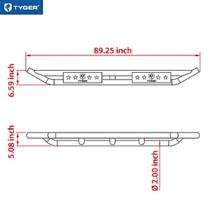 Tyger Auto Star Armor Compatible with 2015-2024 Ford F-150, 2022-2024 F-150 Lightning, 2017-2024 F-250 F-350 Super Duty SuperCrew Cab TG-AM2F20548 Side Step Rails Nerf Bars Running Boards