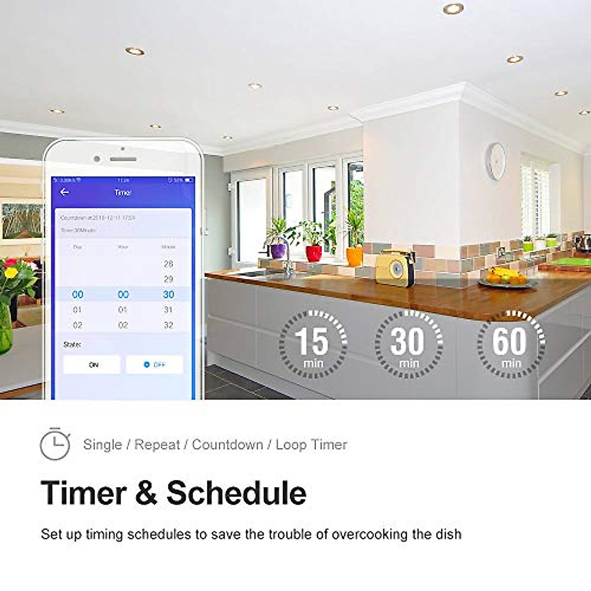Sonoff TH16 Temperature and Humidity Monitoring WiFi Smart Switch for DIY Smart Home,Compatible with Alexa(16A)