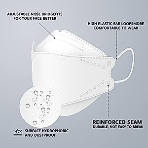 LEVENIS Face Masks 50 Pack, Breathable Comfortable and Disposable Mask, White