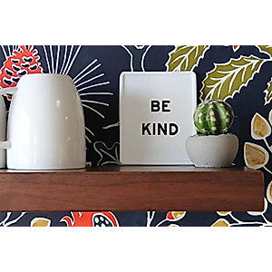 Urban Legacy Accent Floating Shelves | Black Walnut Modern Hardwood with Floating Brackets | Set of 2 (24" W x 7" D)