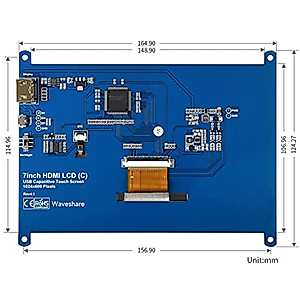 waveshare 7inch HDMI LCD (C) Capacitive Touch Screen Display Supports Various Systems for All Ver. Raspberry pi 3 Model B/3 B+ 2B/B+/B/A BeagleBone Black Banana Pi/Pro Video Photo Kit