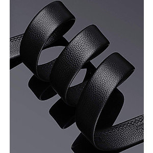 VANNANBA Men's Belt Ratchet Leather Casual Automatic Slide Buckle with Gift Box