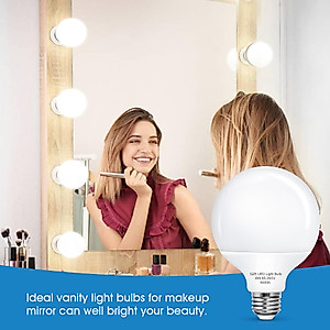 EvaStary G25 LED Globe Bulbs, Vanity Light Bulb for Bathroom Vanity Mirror, 60W LED Light Bulbs Equivalent, Bright 5000K Daylight E26 Base Bulb, 6W LED for Round Makeup Mirror Home Lighting, 6 Pack