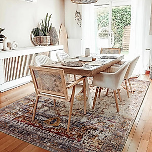 meejou 5x7 Area Rugs 5x7 Rug Non Slip Machine Washable Rugs Low-Pile Floor Carpet No Shedding Area Rugs for Living Room Bedroom Dining Room Kitchen Nursery Indoor