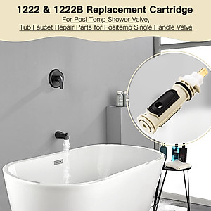 1222 Replacement Cartridge Kit for Moen One-Handle Posi Temp Faucets,Replacement Compatible with Moen Tub Shower，Durable Brass & Plastic(Silicone Oil Included,Retainer Clip,Installation Instructions)