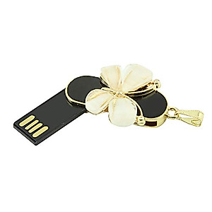 3C Light 32GB 2.0 USB Flash Drive Crystal Butterfly Shape Jewelry USB Flash Disk Jump Drive Thumb Drive Pen Drive with Necklace Memory Stick Data Storage Gift (32 GB, White)