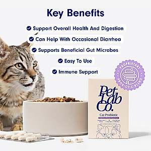 PetLab Co. Probiotics for Cats, Support Gut Health, Occasional Diarrhea, Digestive Health & Immune Support - Easy to Use - 30 Count