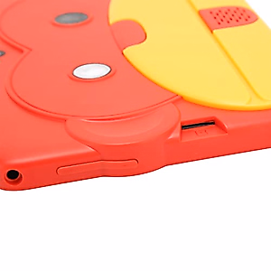 Kids Tablet, Android10 100‑240V Dual Camera 5G WiFi Dual Band Toddler Tablet with Home Stand (US Plug)