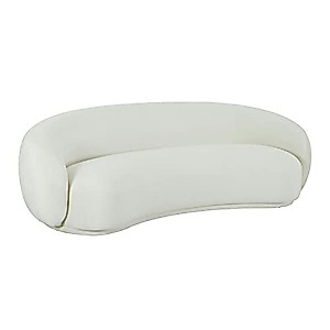 TOV Furniture Kendall 28.4" H Modern Velvet Upholstered/Wood Sofa in Cream