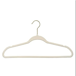 Non-Slip Velvet Clothing Hangers, 100 Pack, Pink - Black - Beige (Black)