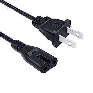Power Cord Replacement for TCL Roku Smart TV HDTV 32 inch 40 42 43 48 50 55 60 65 75 inches 55FS4610R 32S4610R 50FS3800 55FS4690 40FS3800 8ft 2 Prong IEC C7 Power Cord Cable