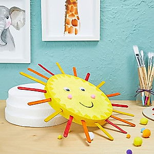 8x8 Inch Round Foam Circles for Crafts and DIY Projects, 1 Inch Thick (White, 6 Pack)