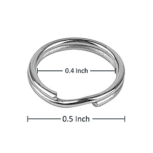 Pawfly 100 Pack 1/2 Inch Mini Split Jump Ring with Double Loops Small Metal Rings Connectors for Jewelry Necklaces Bracelets Earrings Crafts Ornaments and DIY Arts