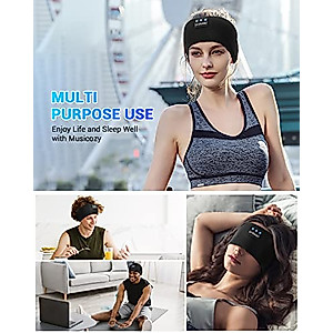 LC-dolida Bluetooth Headband, Cozy Band Wireless Sleep Headphones Sleep Mask with Thin HD Stereo Speakers Music Headband Perfect for Side Sleepers, Sport,Travel Best Gifts for Men Women