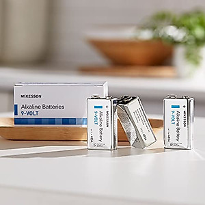 McKesson Alkaline 9V Batteries, 9 Volt, Long Lasting, 10 Count, 25 Packs, 250 Total