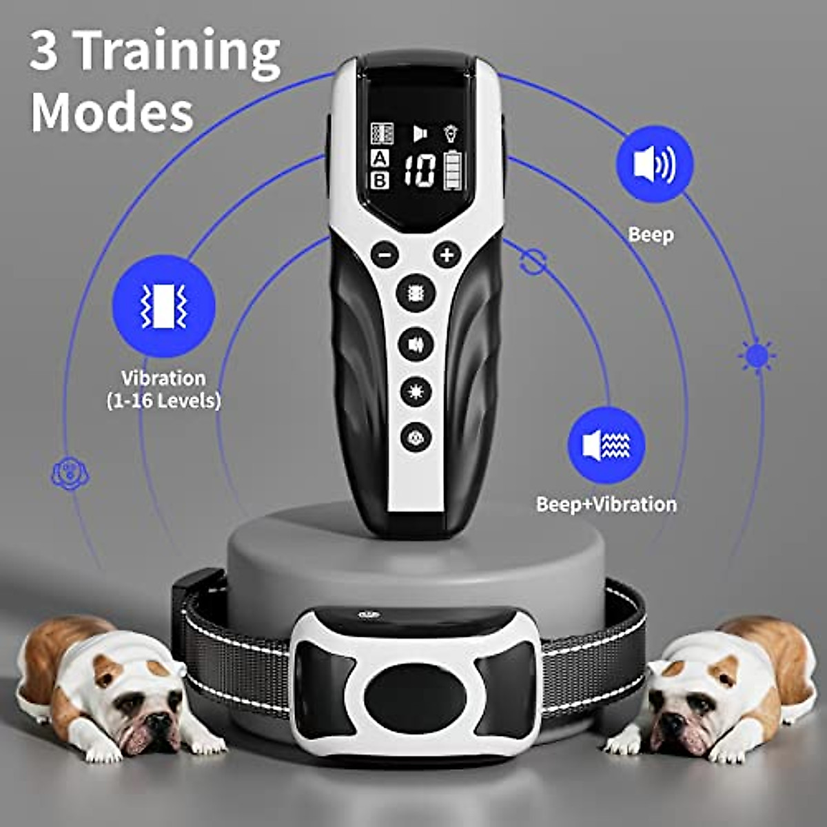 Brapezie No Shock Dog Training Collar, 2000ft Range Vibrating Dog Collar, IPX7 Waterproof Dog Vibration Collar, No Prongs and No Shock, only Sound and Vibration Collar for Training Dogs