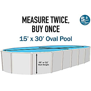 Smartline Cracked Glass 15-Foot-by-30-Foot Oval Liner | Overlap Style | 48-to-52-Inch Wall Height | 25 Gauge Virgin Vinyl | Designed for Steel Sided Above-Ground Swimming Pools
