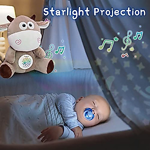 Growinlove Baby Sleep Soother with Music and Projector Night Light, White Noise Sound Machine Baby Soother Musical Toy, Volume Control Toddlers Sleep Aid for Newborns Baby Gift
